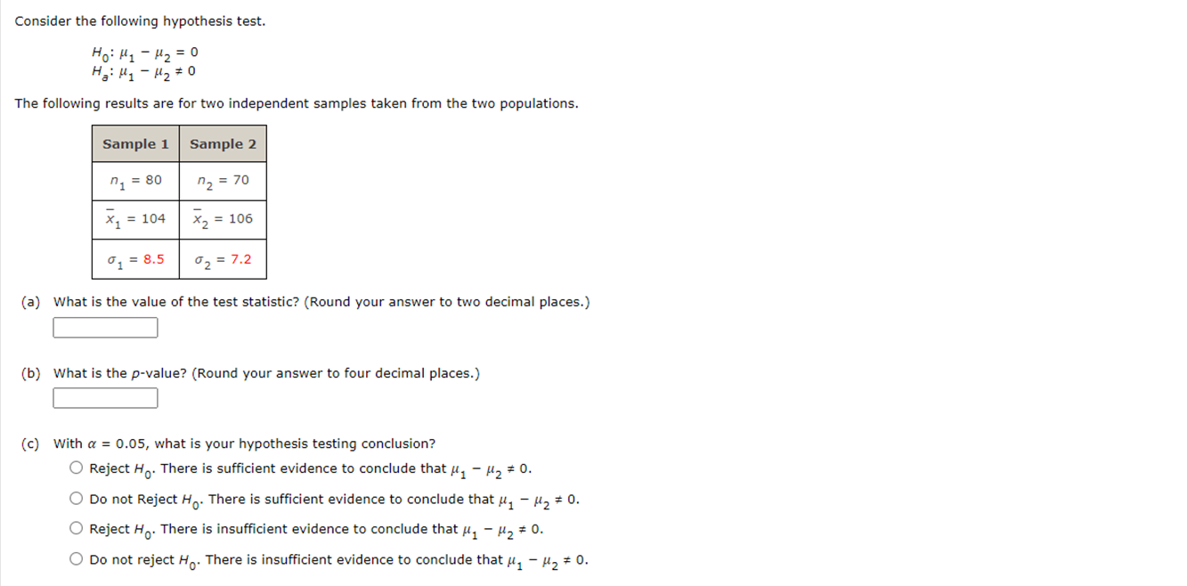 Solved Consider The Following Hypothesis Test 8408