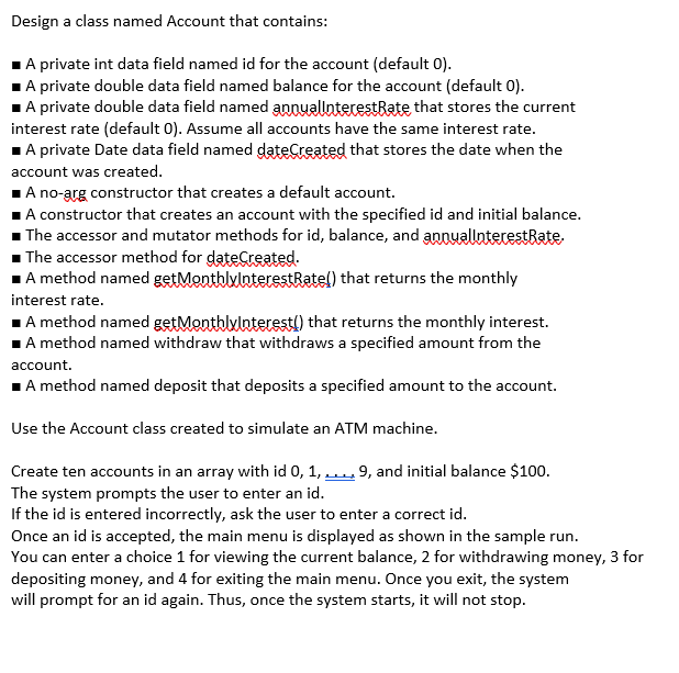 Solved Design A Class Named Account That Contains A