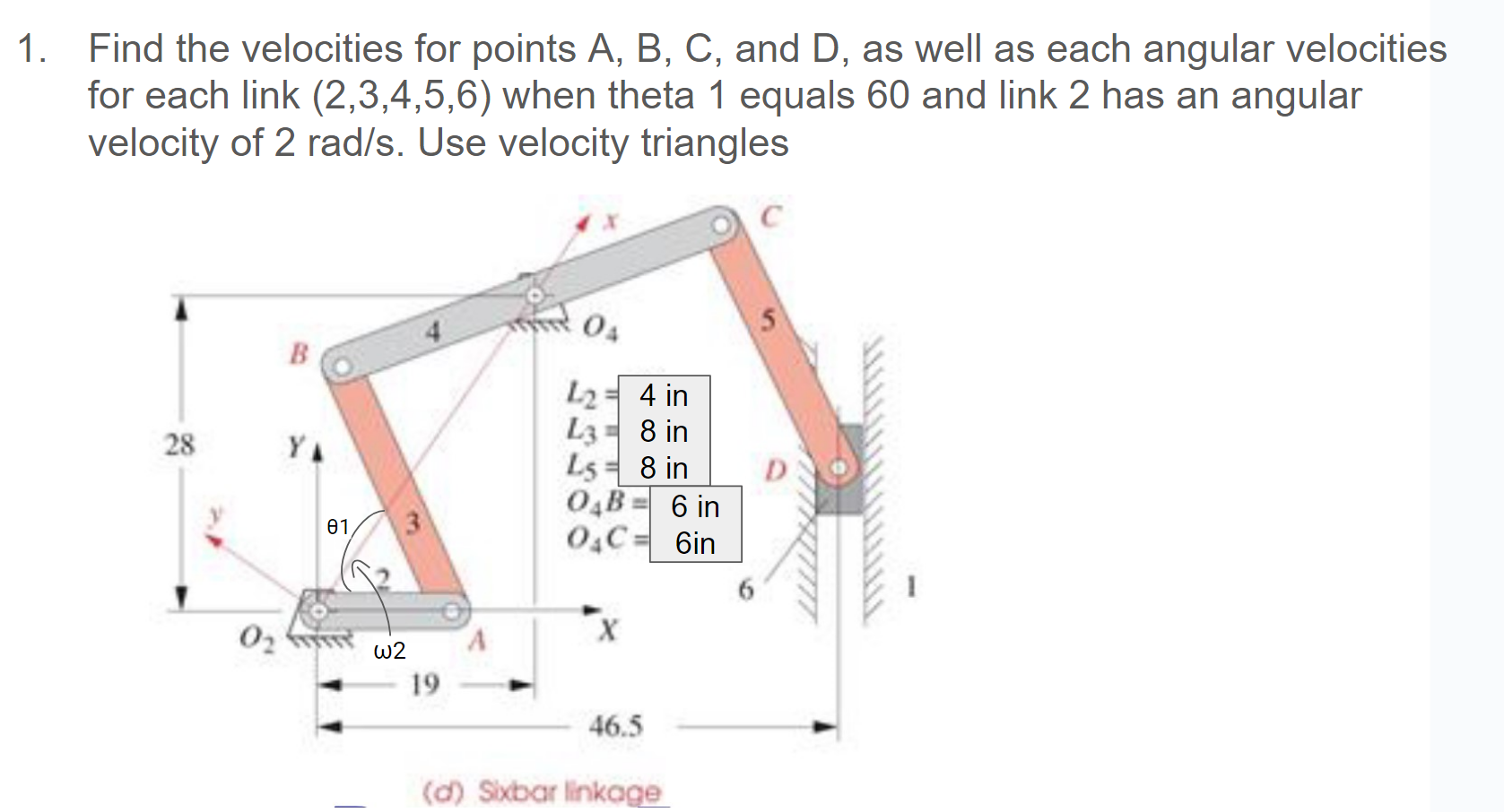 Solved Find the velocities for points A,B,C, ﻿and D, ﻿as | Chegg.com
