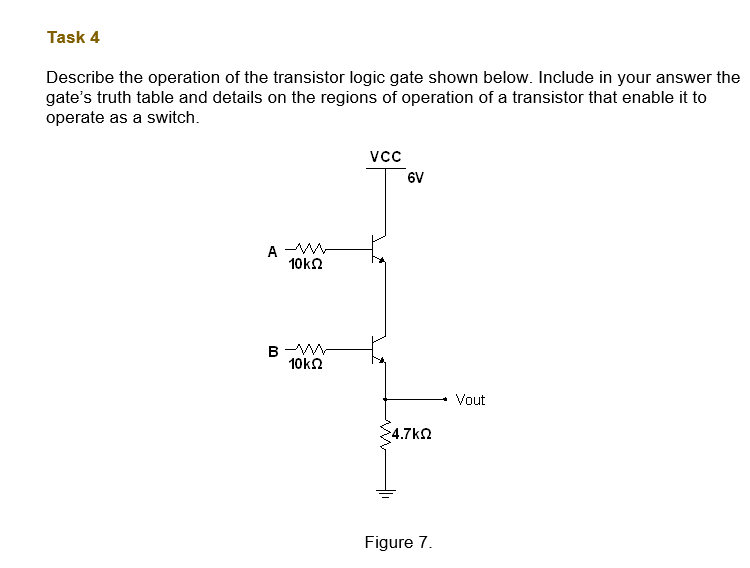 Solved Task 4 ﻿Describe the operation of the transistor | Chegg.com