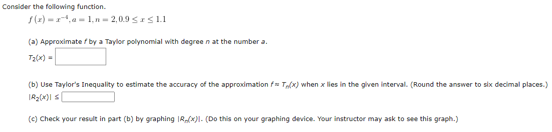 Solved Consider the following function. f(x) = r-4.a = 1. n | Chegg.com