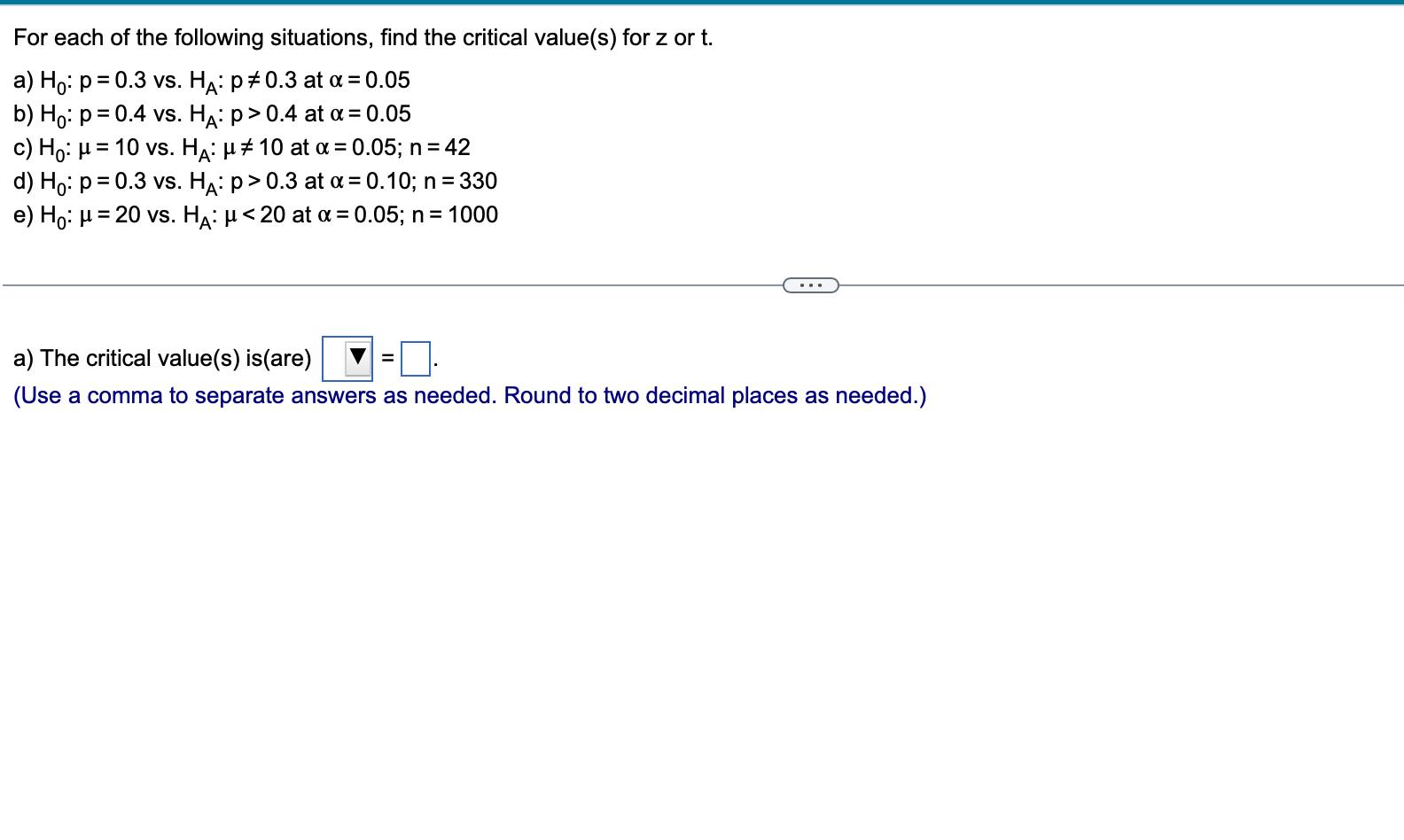 Solved For each of the following situations, find the | Chegg.com