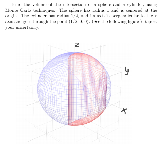 Solved Find the volume of the intersection of a sphere and a | Chegg.com