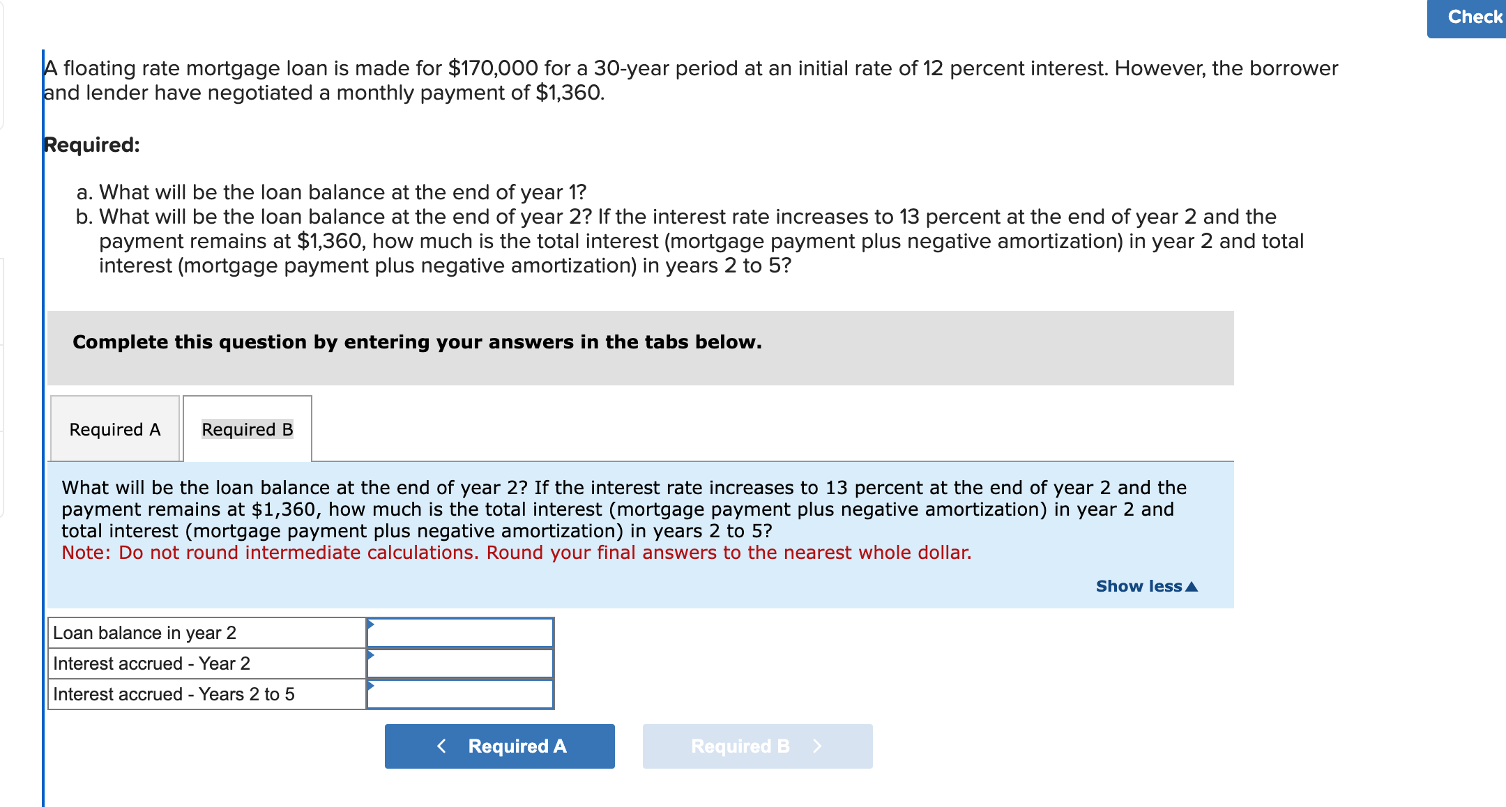 Solved A floating rate mortgage loan is made for $170,000 | Chegg.com