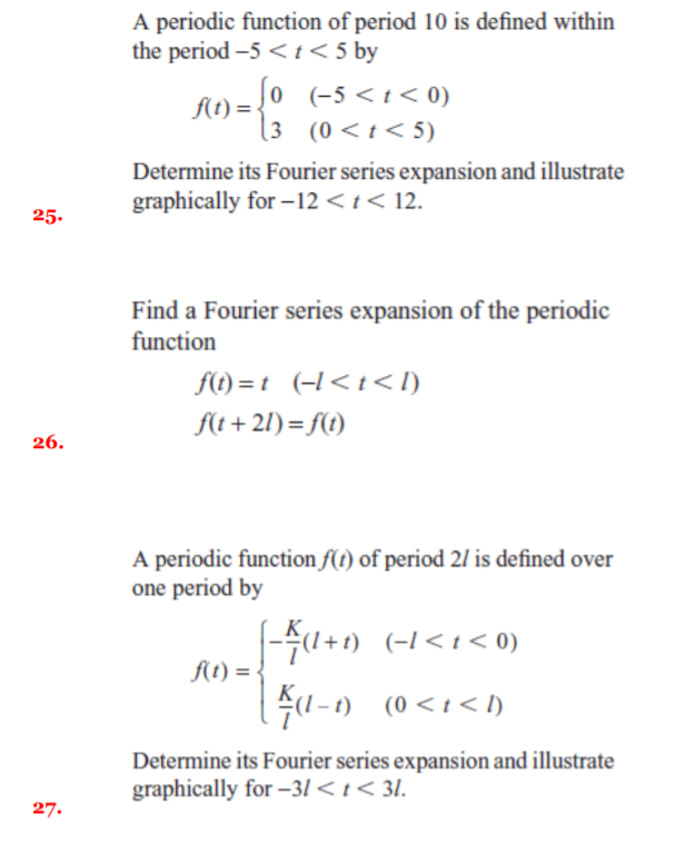 Solved A periodic function of period 10 is defined within | Chegg.com