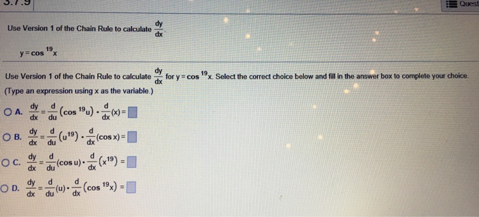 Solved Use Version 1 of the Chain Rule to calculate dy/dx. y | Chegg.com