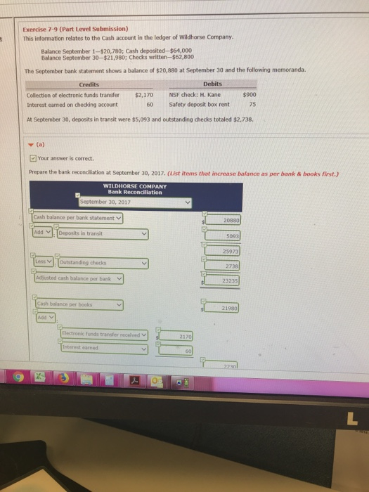Solved Exercise 7-9 (Part Level Submission) This information | Chegg.com