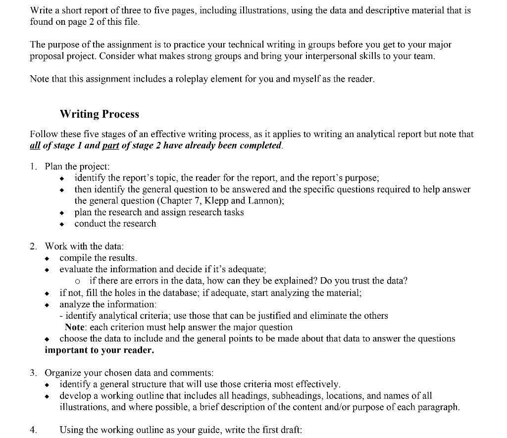 Write a short report of three to five pages, | Chegg.com