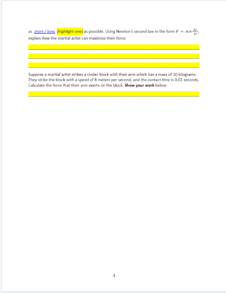 Solved Collisions and Newton's Second Law Please enter your | Chegg.com