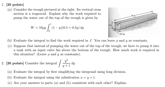 Solved 1. [20 points) (a) Consider the trough pictured at | Chegg.com