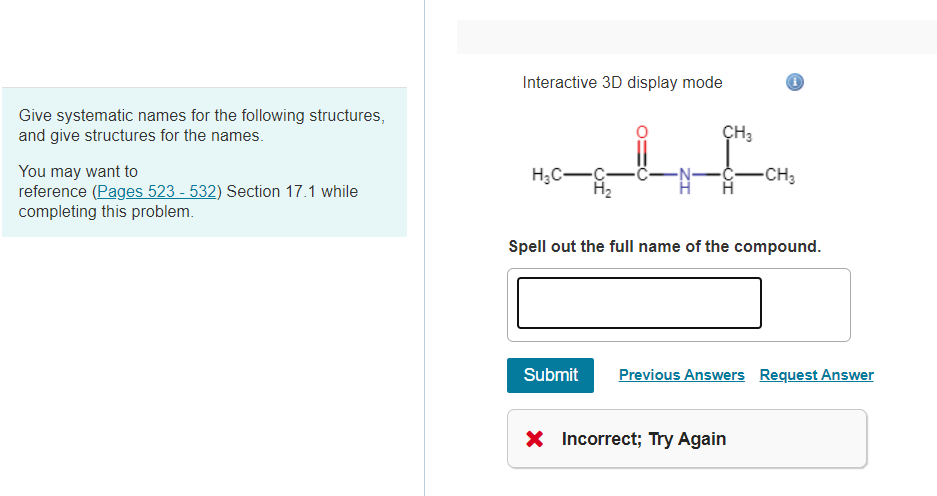 Solved Interactive 3D display mode Give systematic names for | Chegg.com