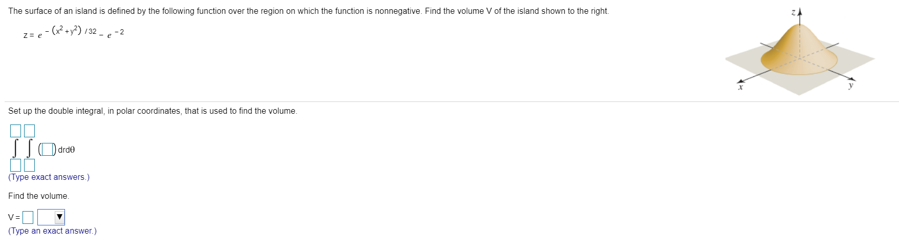 Solved The surface of an island is defined by the following | Chegg.com