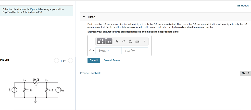 Solved Review Solve the circuit shown in (Figure 1) by using | Chegg.com