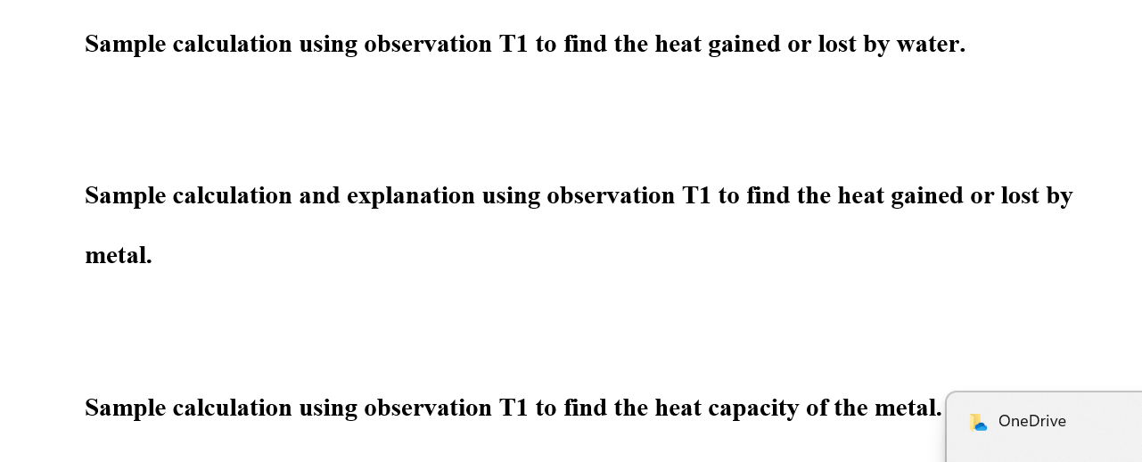Sample calculation using observation T1 to find the | Chegg.com