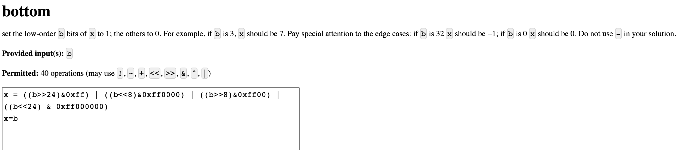 Solved A bit fiddling problem. My solution does not work. | Chegg.com
