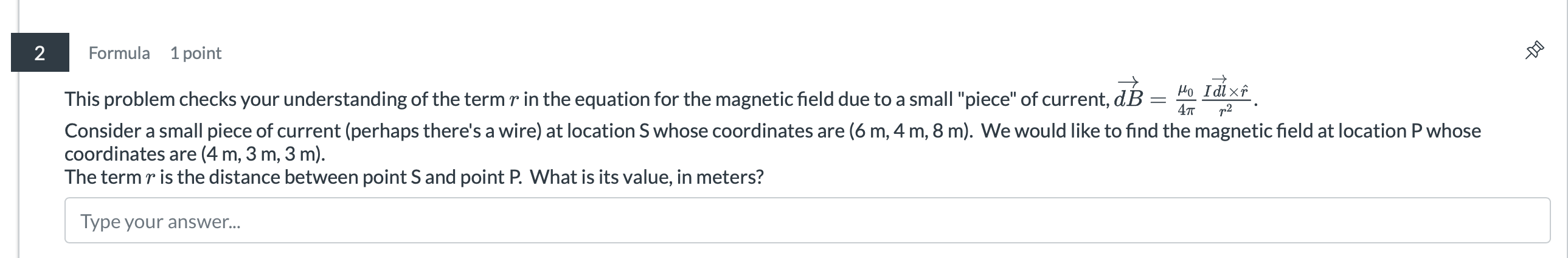 Solved 2Formula 1 ﻿pointThis problem checks your | Chegg.com