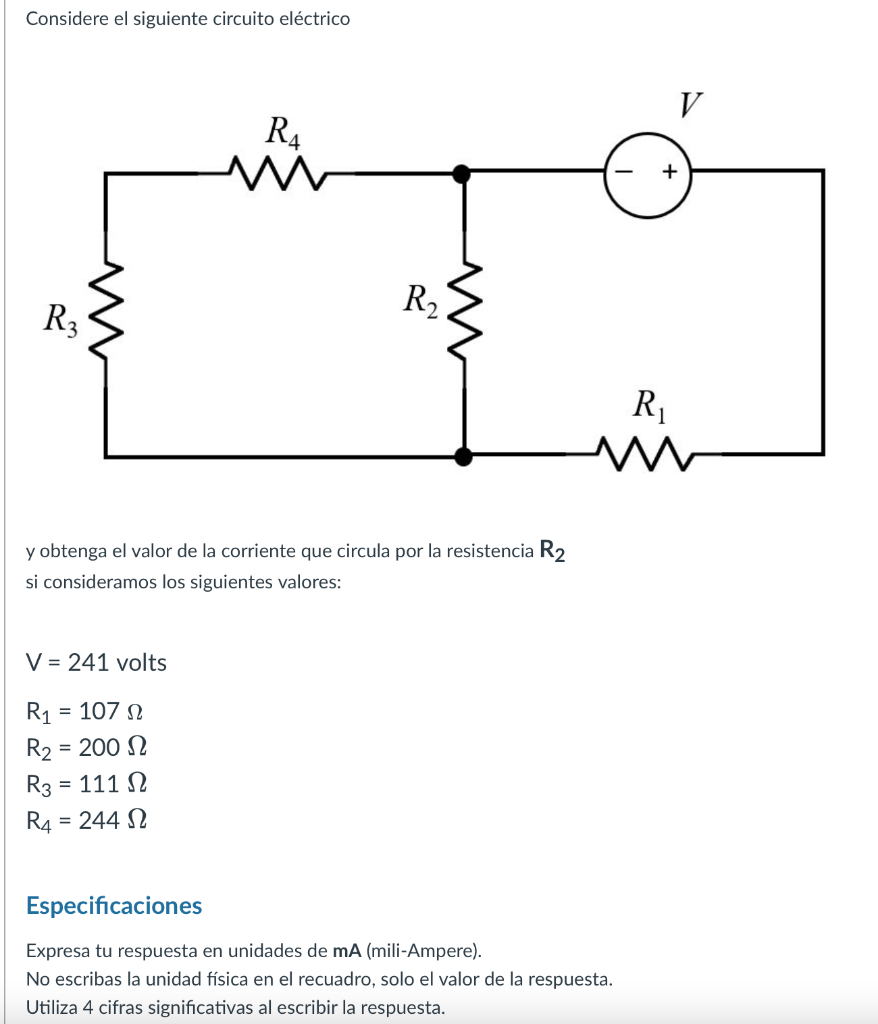 Solved Considere el siguiente circuito eléctrico y obtenga | Chegg.com