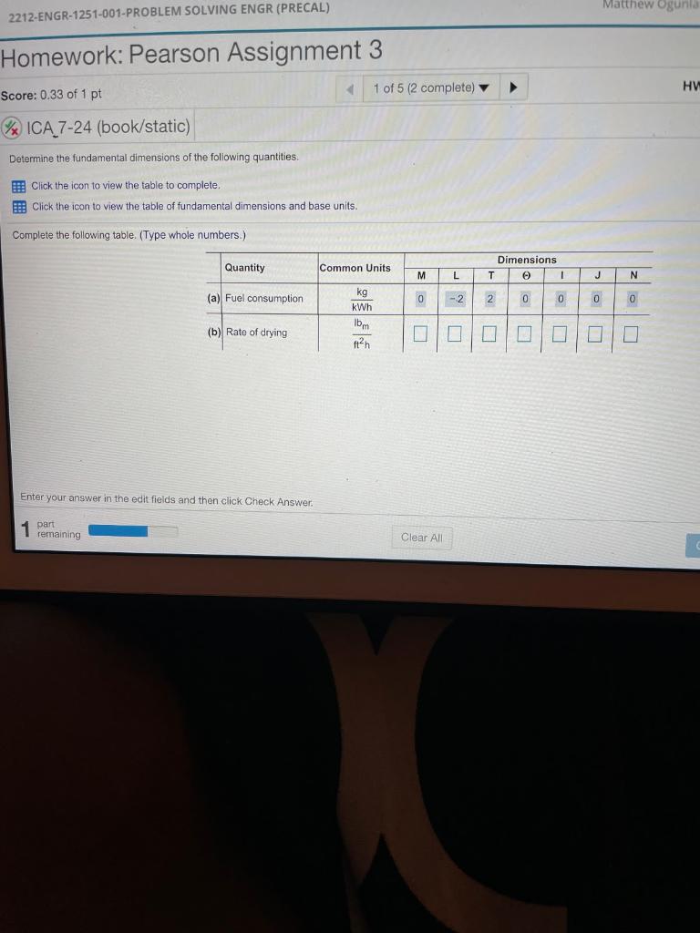 Solved Matthew Ogunta 2212-ENGR-1251-001-PROBLEM SOLVING | Chegg.com