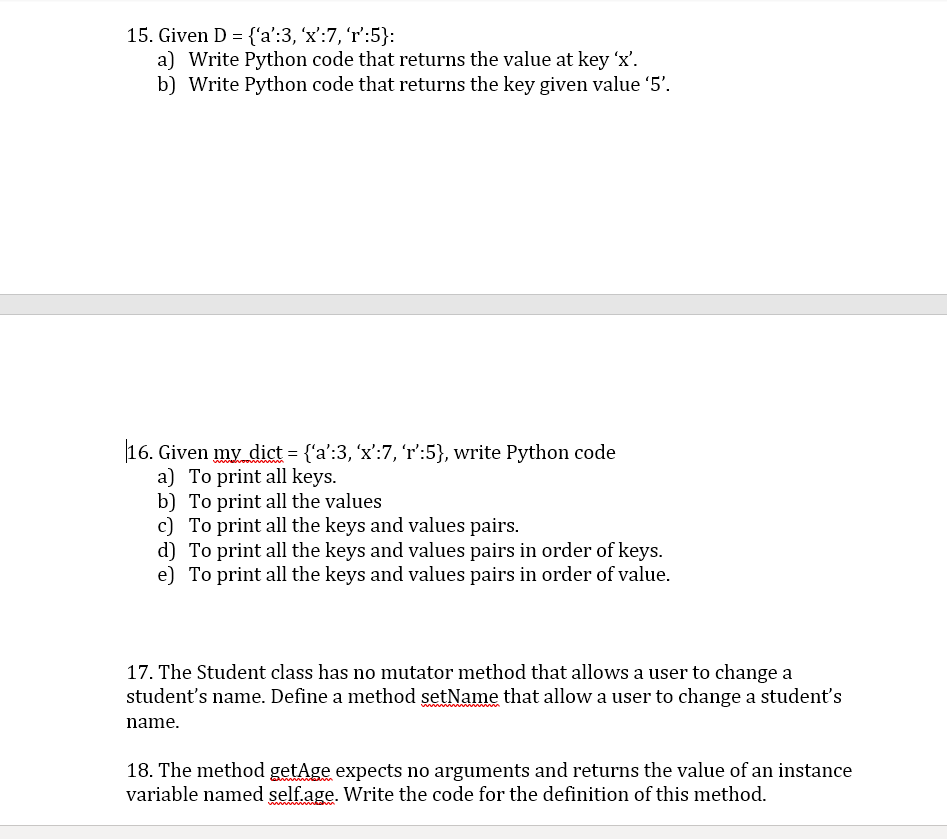 Solved 15 Given D A3 X7 R5 A Write Python 9900