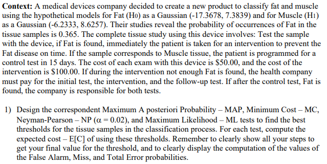Solved Design the correspondent Maximum A posteriori | Chegg.com