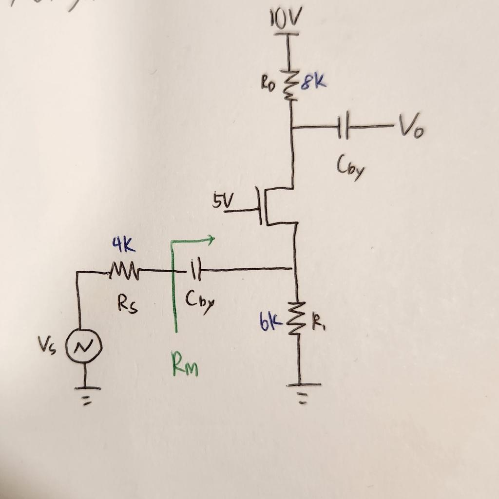 Solved The mosfet is NMOS. and Use Small Signal | Chegg.com