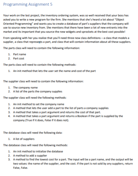 Solved Programming Assignment 5 Your work on the last | Chegg.com