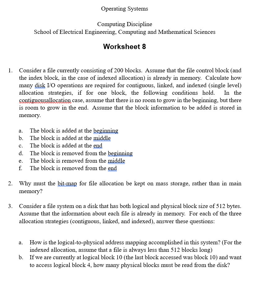 Solved Computing Discipline School of Electrical | Chegg.com
