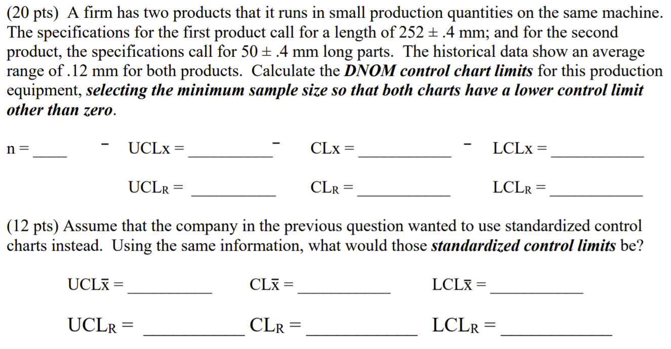 Solved a (20 pts) A firm has two products that it runs in | Chegg.com
