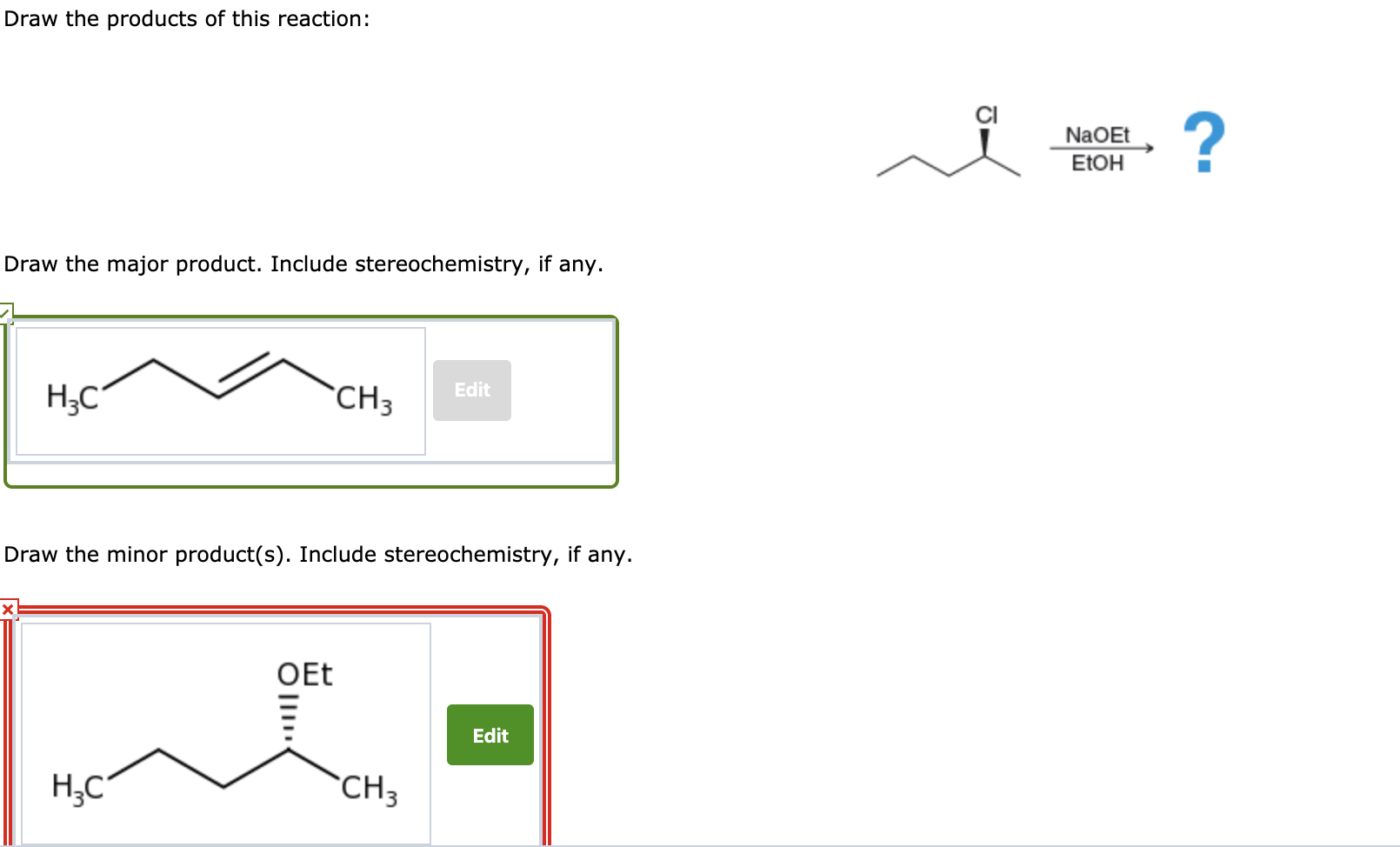 Solved Draw the products of this reaction: NaOEt EtOH Draw | Chegg.com