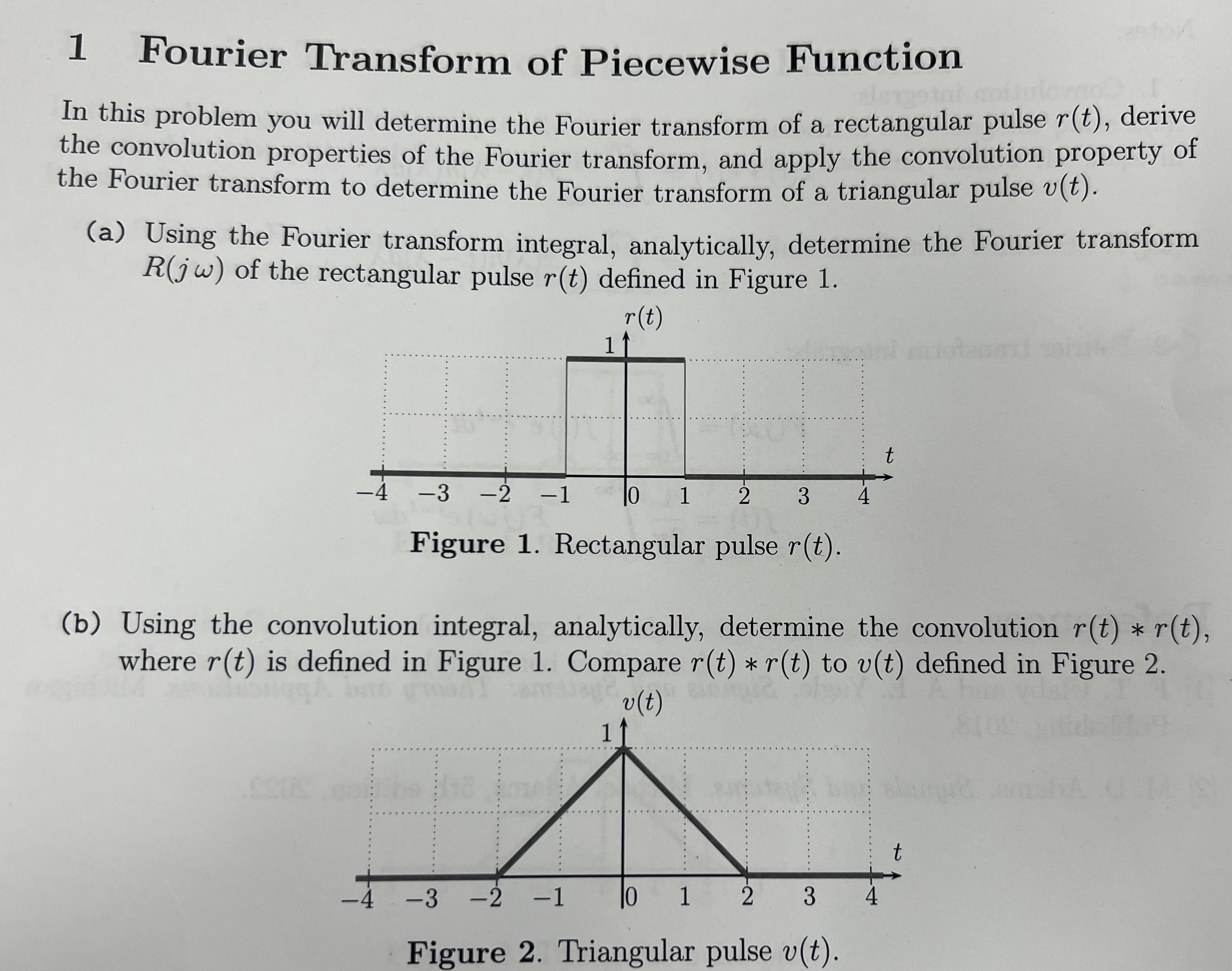 Solved 1 Fourier Transform of Piecewise Function In this | Chegg.com