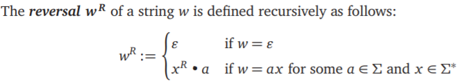 Solved The reversal wR of a string w is defined recursively | Chegg.com