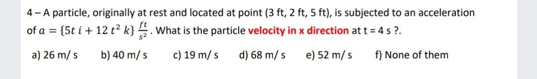 Solved 4- A particle, originally at rest and located at | Chegg.com