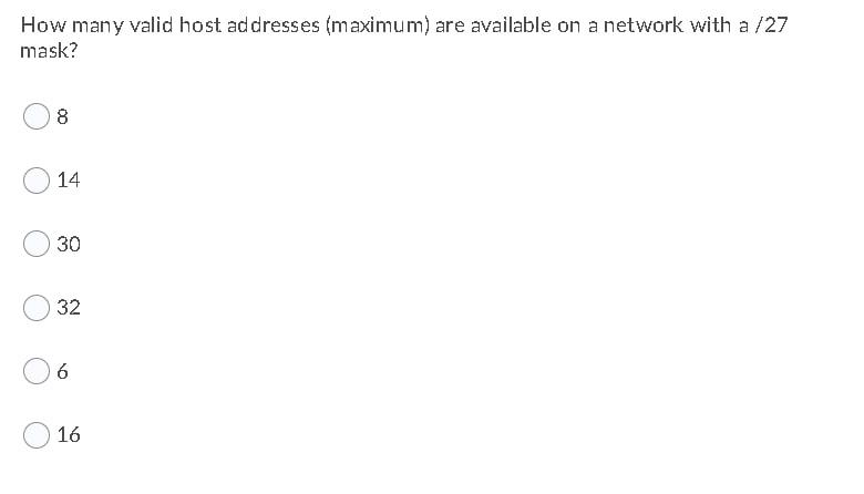 Solved How many valid host addresses (maximum) are available | Chegg.com