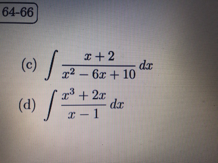 Solved Integrate( x+2/x^2-6x+10 ) Integrate | Chegg.com