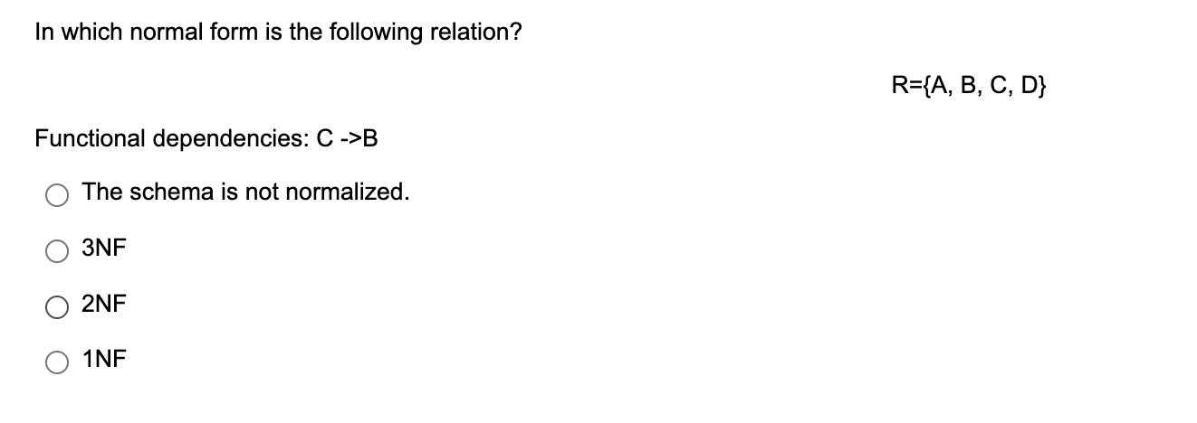 Solved In which normal form is the following relation? | Chegg.com