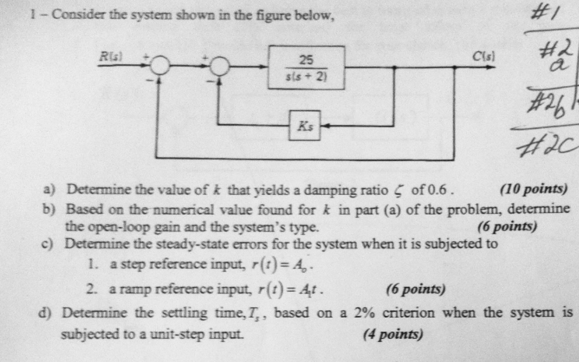 Solved by an EXPERT 1 - ﻿Consider the system shown in the figure below,a) | Chegg.com