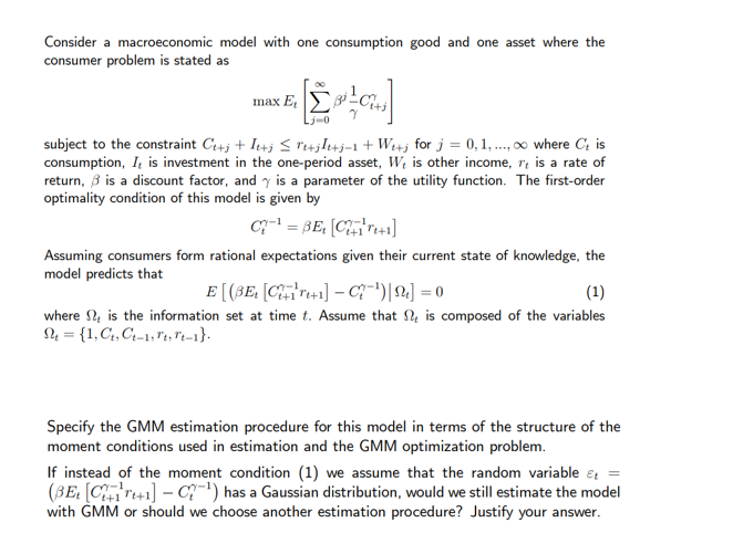 Solved Consider a macroeconomic model with one consumption | Chegg.com