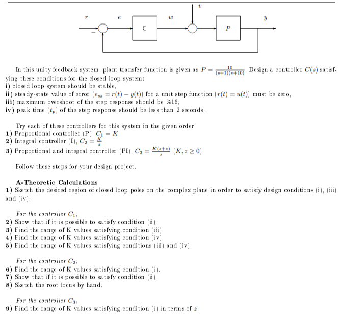 Solved Try each of these controllers for this system in the | Chegg.com