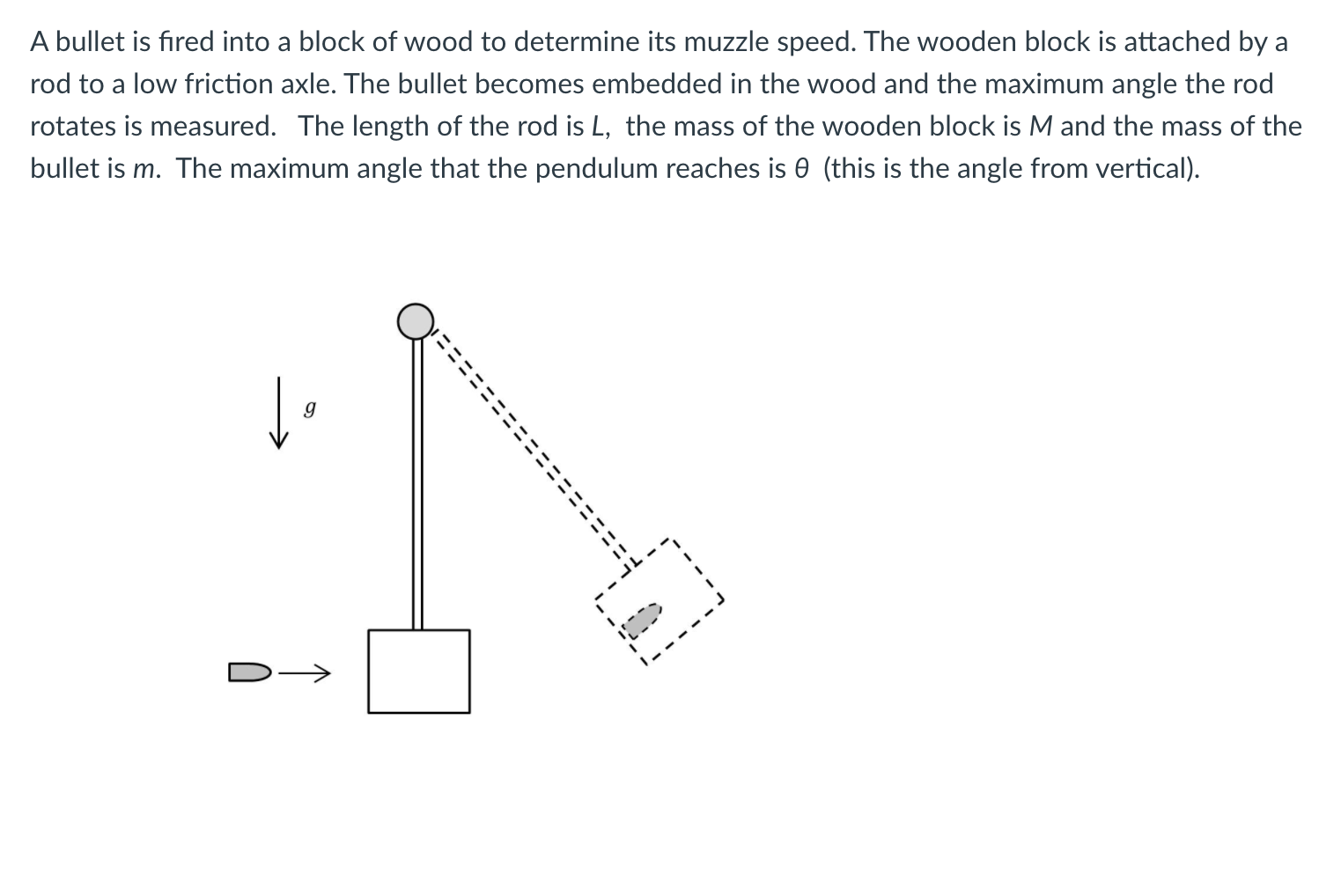 Solved A bullet is fired into a block of wood to determine | Chegg.com