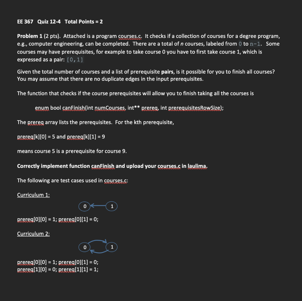 Solved courses.c ``` #include #include | Chegg.com