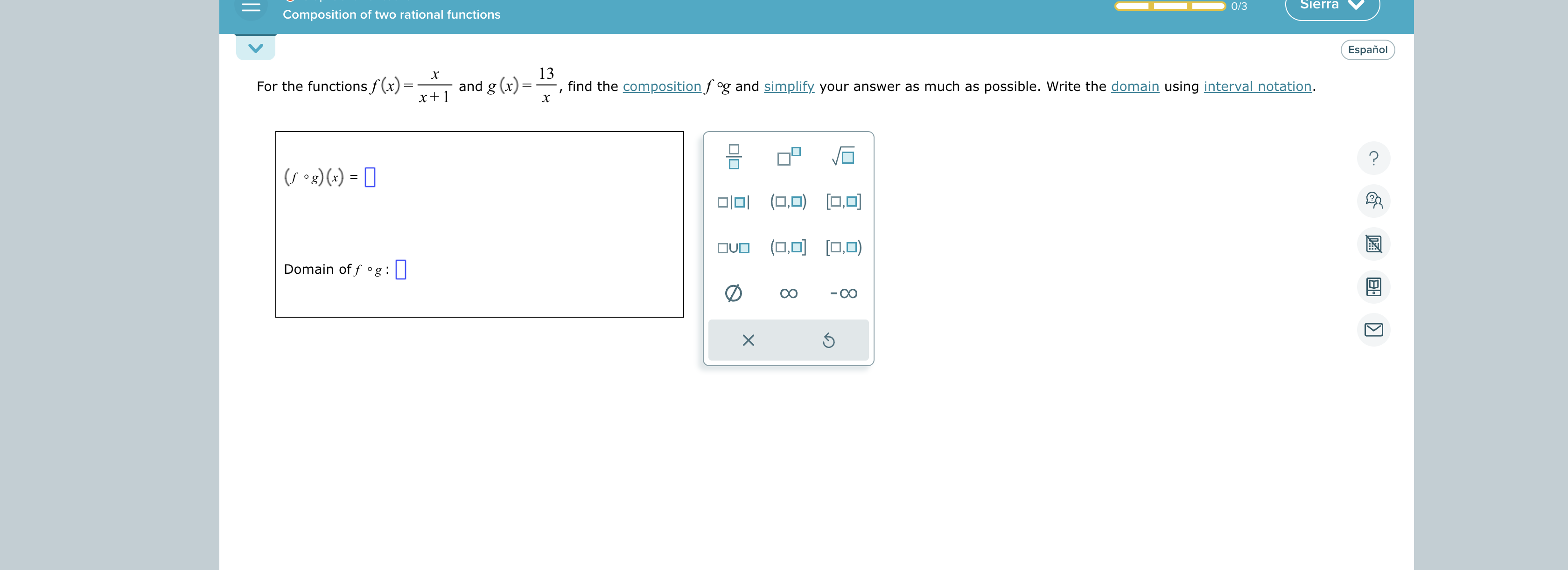 Solved For the functions f(x)=xx+1 ﻿and g(x)=13x, ﻿find the | Chegg.com