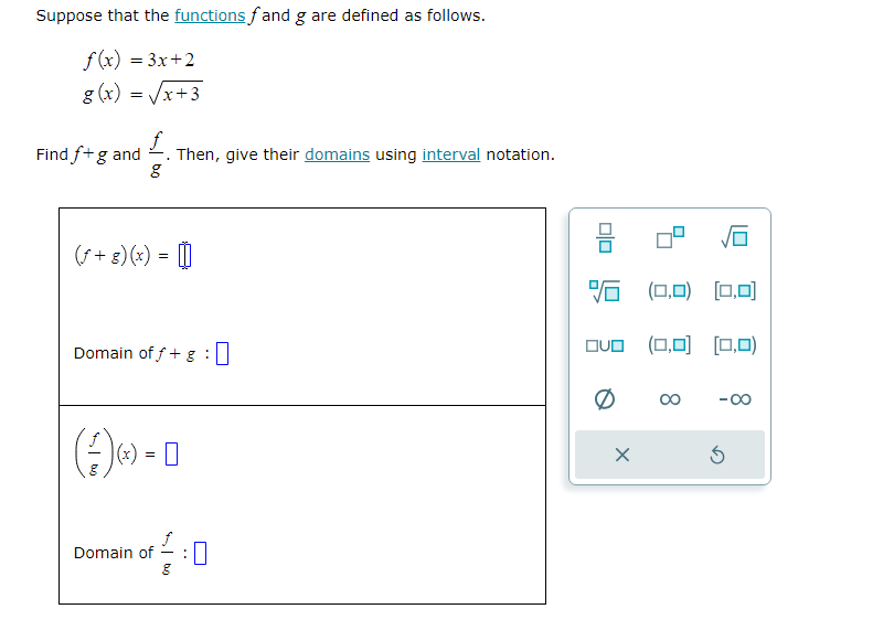 Solved Suppose that the functions f and g are defined as | Chegg.com