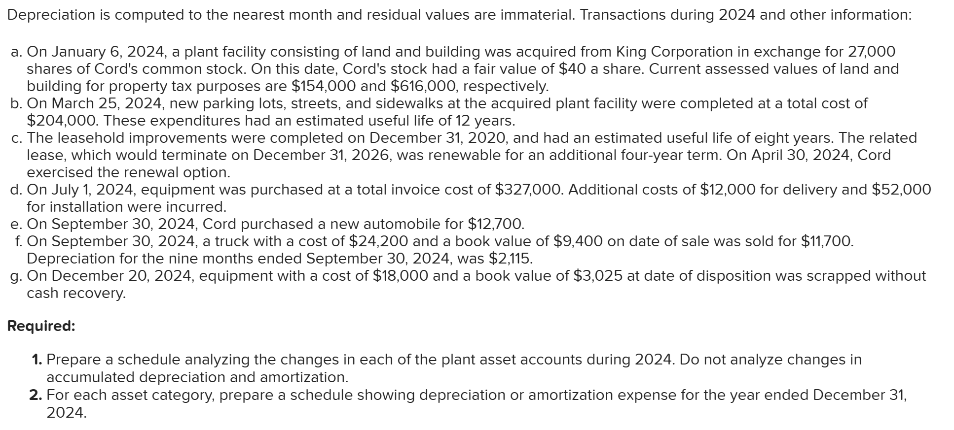 Depreciation methods and useful lives: | Chegg.com