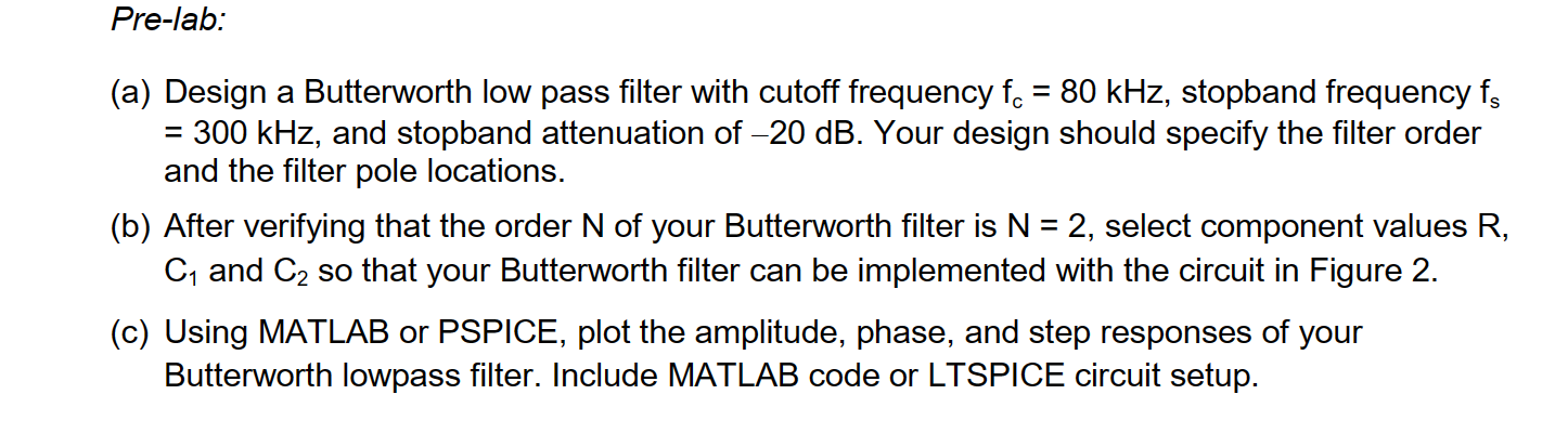Solved (a) Design a Butterworth low pass filter with cutoff | Chegg.com