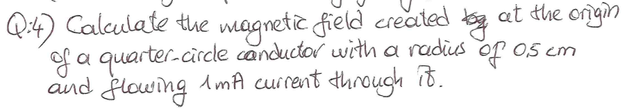 Solved Q:4) Calculate the magnetic field created at the | Chegg.com
