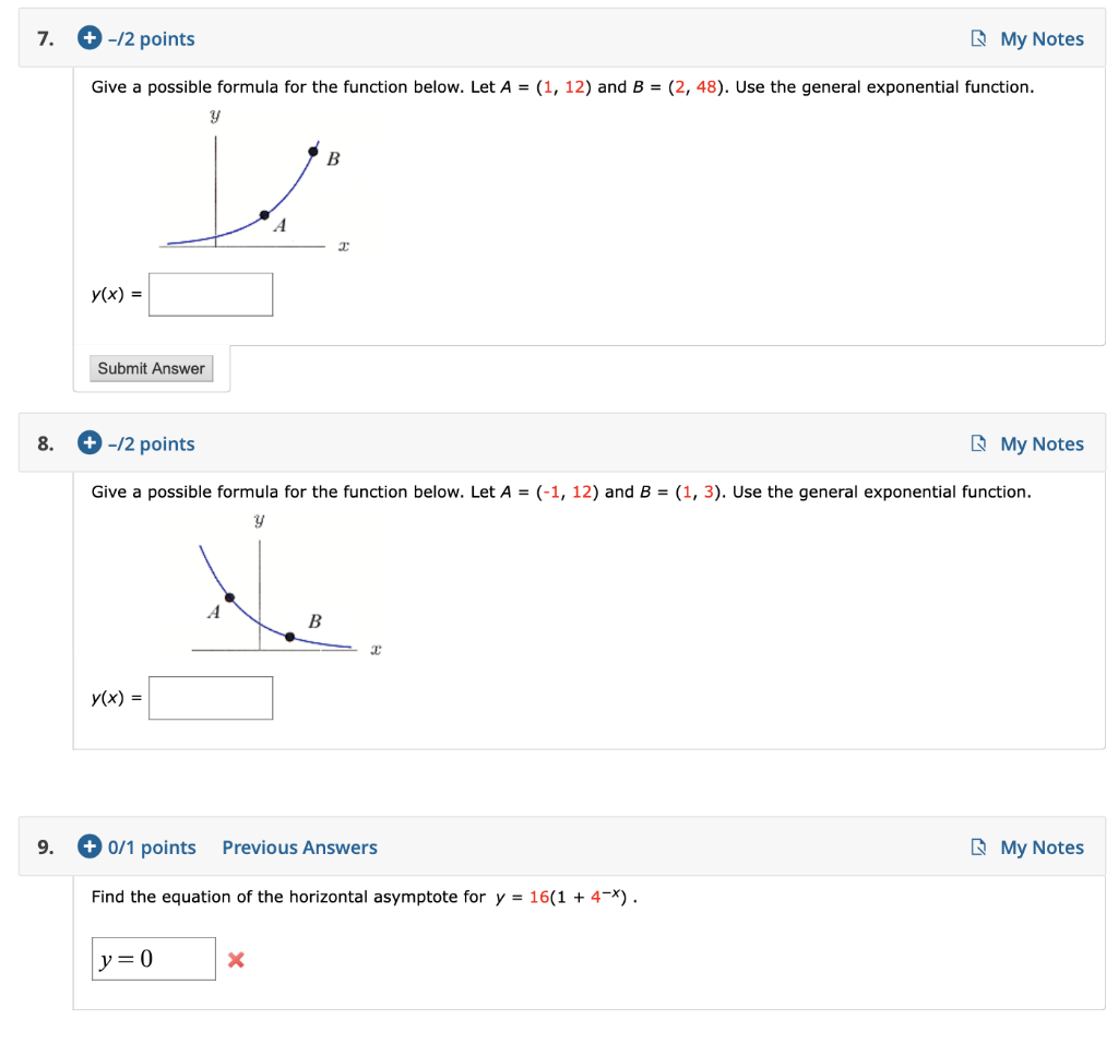 Solved 7) Give a possible formula for the function below. | Chegg.com