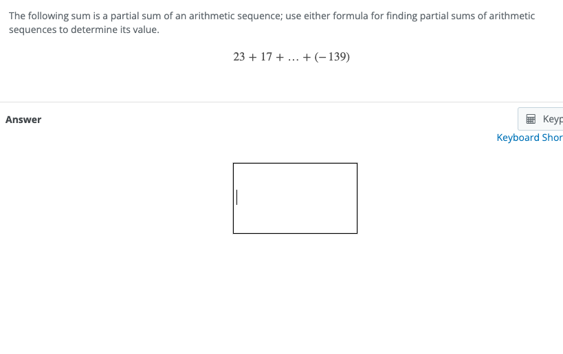 Solved The following sum is a partial sum of an arithmetic | Chegg.com