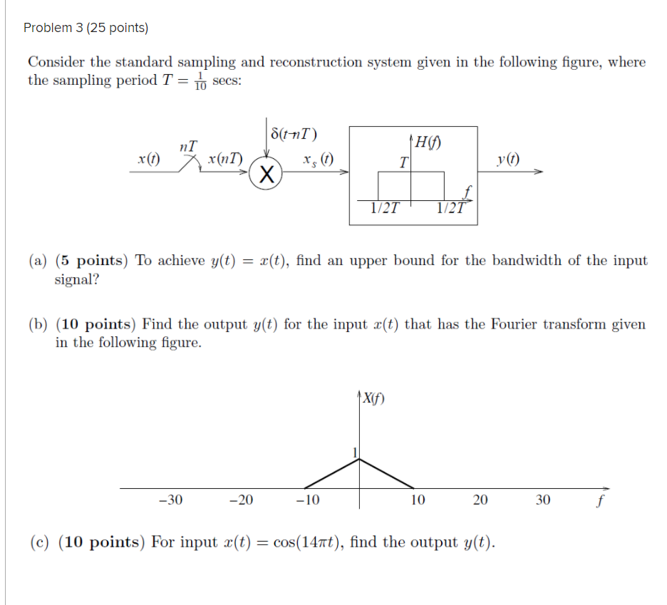 Solved Problem 3 (25 points) Consider the standard sampling | Chegg.com