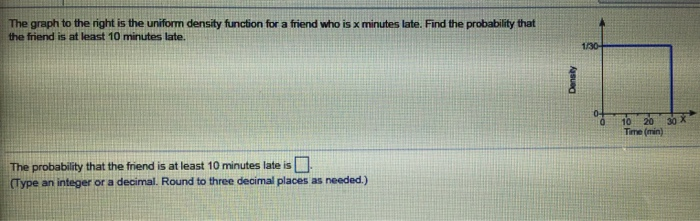 Solved The graph to the right is the uniform density | Chegg.com