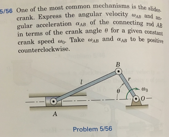 Solved 5/56 One of the most common mechanisms is the slider. | Chegg.com